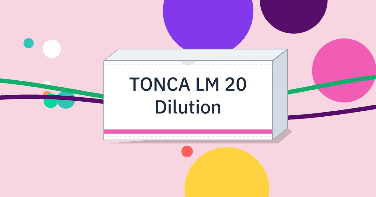 Symbolbild: Packung mit der Aufschrift TONCA LM 20 Dilution (PZN 13225367) – Verfügbarkeit und Bezug in Apotheken in Frankfurt am Main