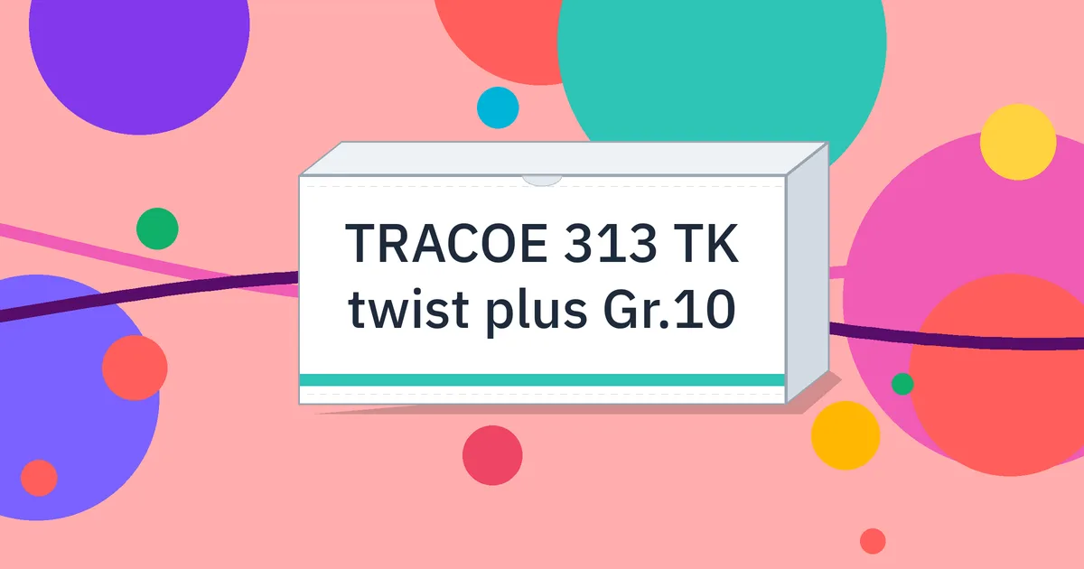 Symbolbild: Packung mit der Aufschrift TRACOE 313 TK twist plus Gr.10 (PZN 06831908) – Verfügbarkeit und Bezug in Apotheken in Frankfurt am Main