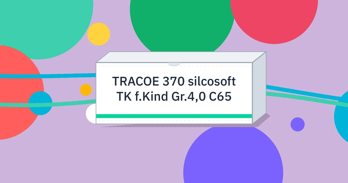 Symbolbild: Packung mit der Aufschrift TRACOE 370 silcosoft TK f.Kind Gr.4,0 C65 (PZN 14314535) – Verfügbarkeit und Bezug in Apotheken in Frankfurt am Main