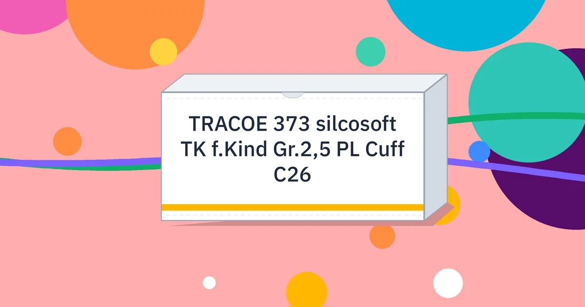 Symbolbild: Packung mit der Aufschrift TRACOE 373 silcosoft TK f.Kind Gr.2,5 PL Cuff C26 (PZN 14316729) – Verfügbarkeit und Bezug in Apotheken in Frankfurt am Main