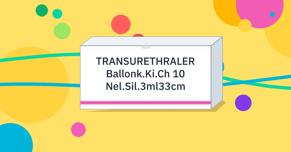 Symbolbild: Packung mit der Aufschrift TRANSURETHRALER Ballonk.Ki.Ch 10 Nel.Sil.3ml33cm (PZN 04506334) – Verfügbarkeit und Bezug in Apotheken in Frankfurt am Main