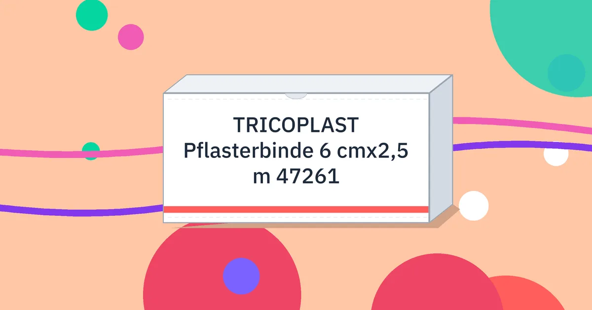 Symbolbild: Packung mit der Aufschrift TRICOPLAST Pflasterbinde 6 cmx2,5 m 47261 (PZN 04777748) – Verfügbarkeit und Bezug in Apotheken in Frankfurt am Main