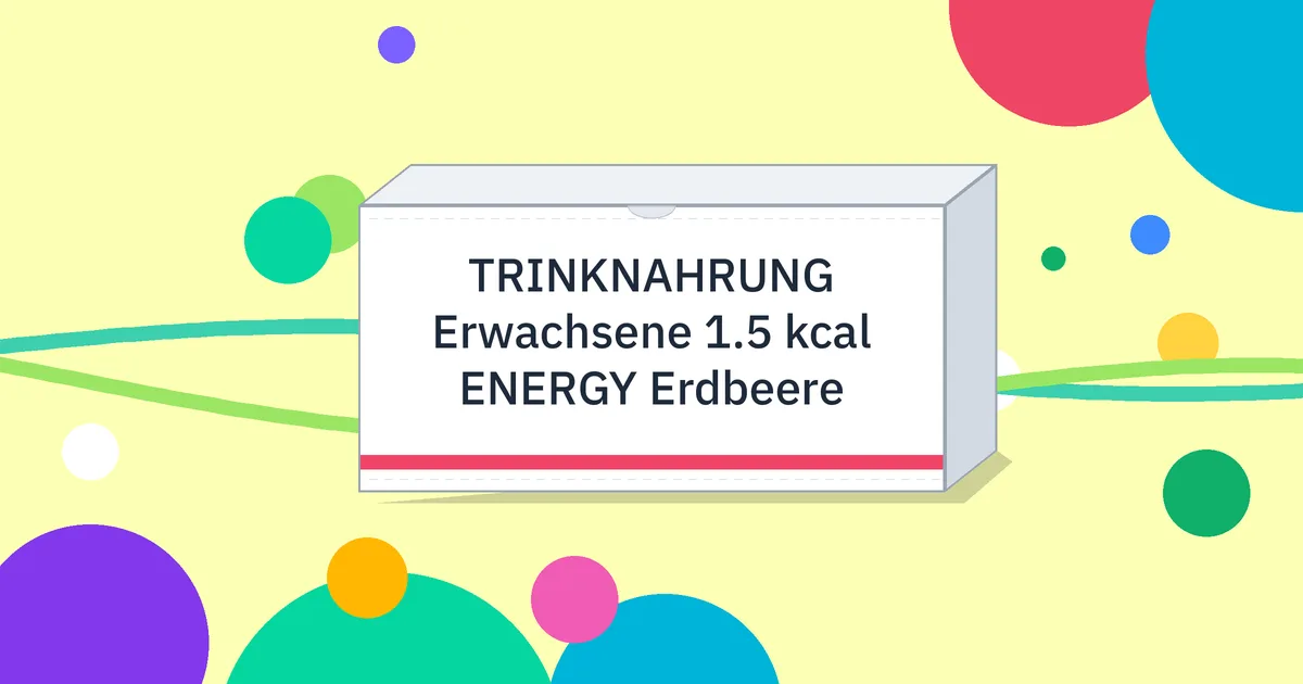 Symbolbild: Packung mit der Aufschrift TRINKNAHRUNG Erwachsene 1.5 kcal ENERGY Erdbeere (PZN 16917077) – Verfügbarkeit und Bezug in Apotheken in Frankfurt am Main