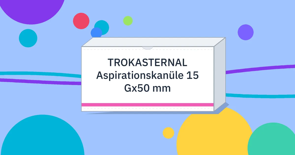 Symbolbild: Packung mit der Aufschrift TROKASTERNAL Aspirationskanüle 15 Gx50 mm (PZN 03941625) – Verfügbarkeit und Bezug in Apotheken in Frankfurt am Main