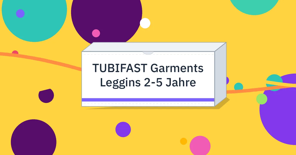 Symbolbild: Packung mit der Aufschrift TUBIFAST Garments Leggins 2-5 Jahre (PZN 10058087) – Verfügbarkeit und Bezug in Apotheken in Frankfurt am Main