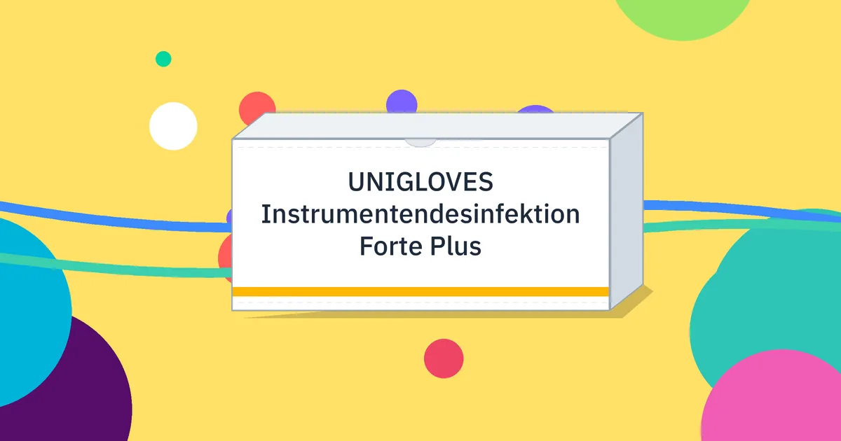 Symbolbild: Packung mit der Aufschrift UNIGLOVES Instrumentendesinfektion Forte Plus (PZN 18332205) – Verfügbarkeit und Bezug in Apotheken in Frankfurt am Main