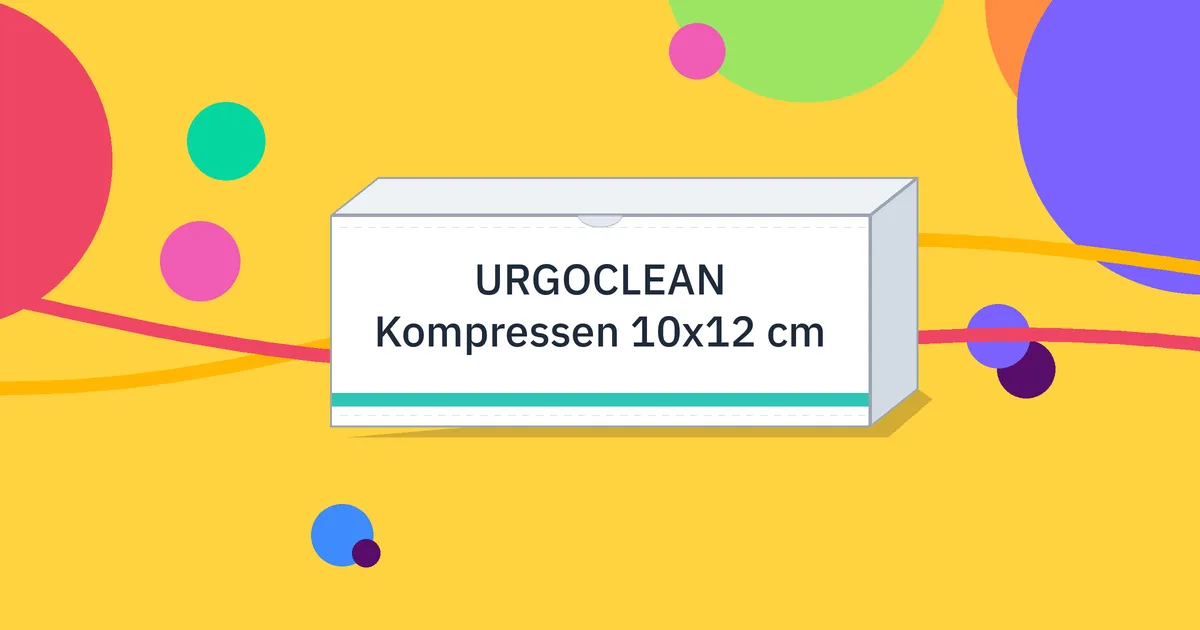 Symbolbild: Packung mit der Aufschrift URGOCLEAN Kompressen 10x12 cm (PZN 20828304) – Verfügbarkeit und Bezug in Apotheken in Frankfurt am Main