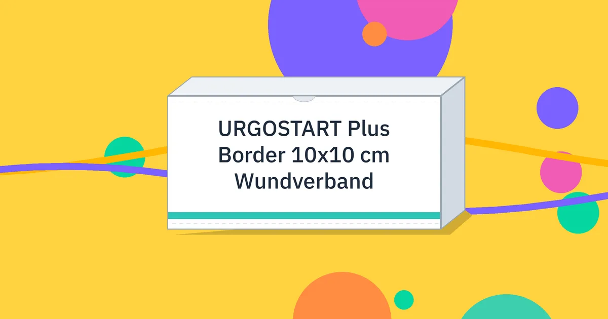 Symbolbild: Packung mit der Aufschrift URGOSTART Plus Border 10x10 cm Wundverband (PZN 20845627) – Verfügbarkeit und Bezug in Apotheken in Frankfurt am Main