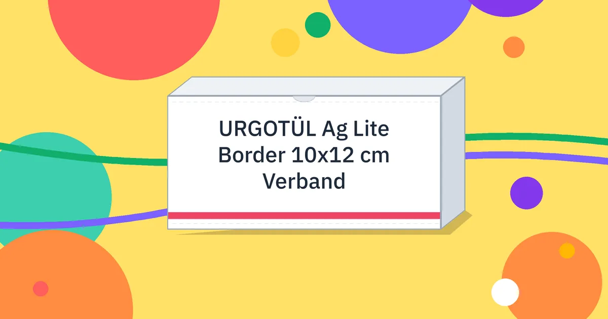 Symbolbild: Packung mit der Aufschrift URGOTÜL Ag Lite Border 10x12 cm Verband (PZN 09607175) – Verfügbarkeit und Bezug in Apotheken in Frankfurt am Main