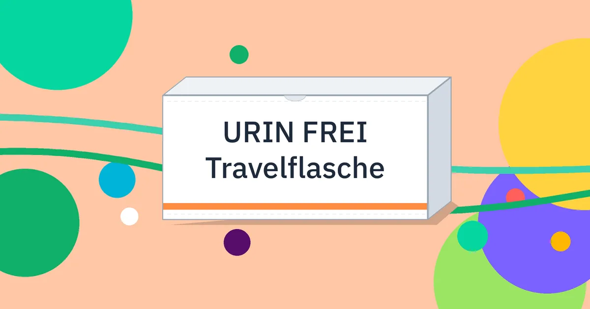 Symbolbild: Packung mit der Aufschrift URIN FREI Travelflasche (PZN 12479404) – Verfügbarkeit und Bezug in Apotheken in Frankfurt am Main
