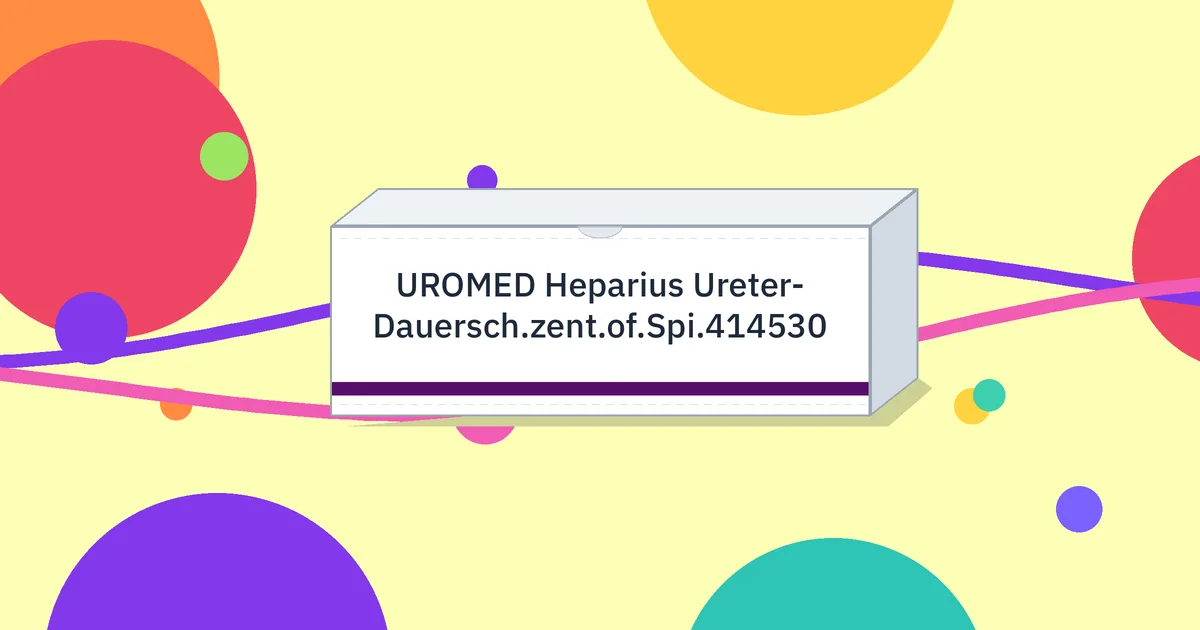 Symbolbild: Packung mit der Aufschrift UROMED Heparius Ureter-Dauersch.zent.of.Spi.414530 (PZN 11370616) – Verfügbarkeit und Bezug in Apotheken in Frankfurt am Main