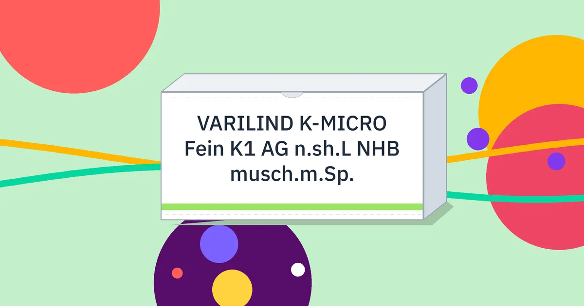 Symbolbild: Packung mit der Aufschrift VARILIND K-MICRO Fein K1 AG n.sh.L NHB musch.m.Sp. (PZN 20555496) – Verfügbarkeit und Bezug in Apotheken in Frankfurt am Main