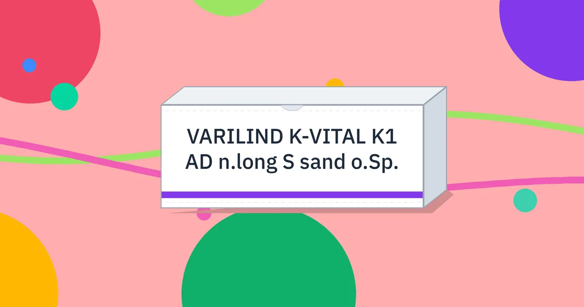 Symbolbild: Packung mit der Aufschrift VARILIND K-VITAL K1 AD n.long S sand o.Sp. (PZN 20566040) – Verfügbarkeit und Bezug in Apotheken in Frankfurt am Main