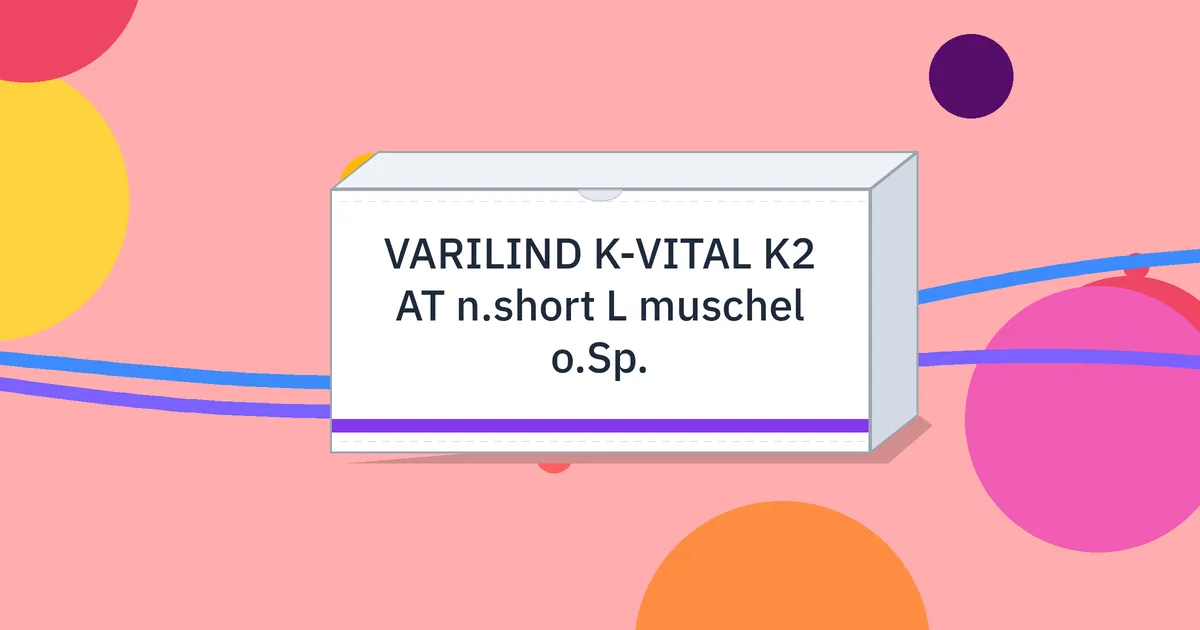 Symbolbild: Packung mit der Aufschrift VARILIND K-VITAL K2 AT n.short L muschel o.Sp. (PZN 20562467) – Verfügbarkeit und Bezug in Apotheken in Frankfurt am Main