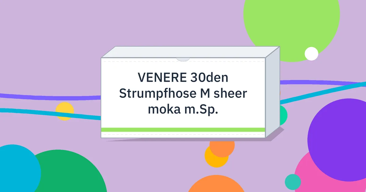 Symbolbild: Packung mit der Aufschrift VENERE 30den Strumpfhose M sheer moka m.Sp. (PZN 16172080) – Verfügbarkeit und Bezug in Apotheken in Frankfurt am Main