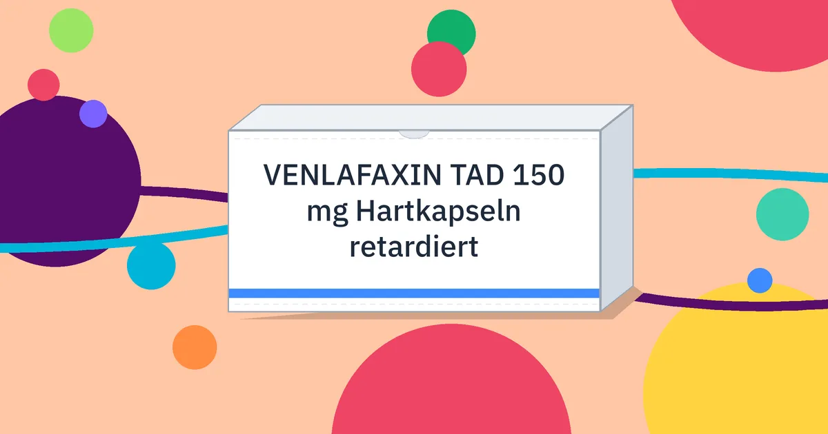 Symbolbild: Packung mit der Aufschrift VENLAFAXIN TAD 150 mg Hartkapseln retardiert (PZN 02727806) – Verfügbarkeit und Bezug in Apotheken in Frankfurt am Main