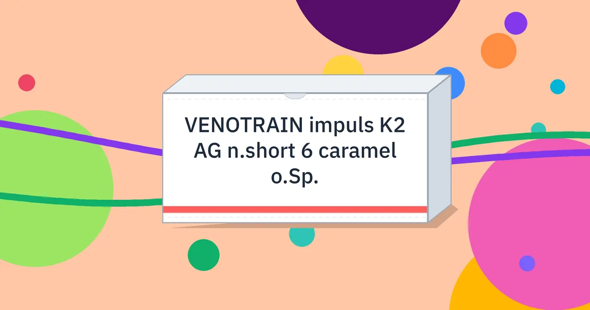 Symbolbild: Packung mit der Aufschrift VENOTRAIN impuls K2 AG n.short 6 caramel o.Sp. (PZN 08420351) – Verfügbarkeit und Bezug in Apotheken in Frankfurt am Main