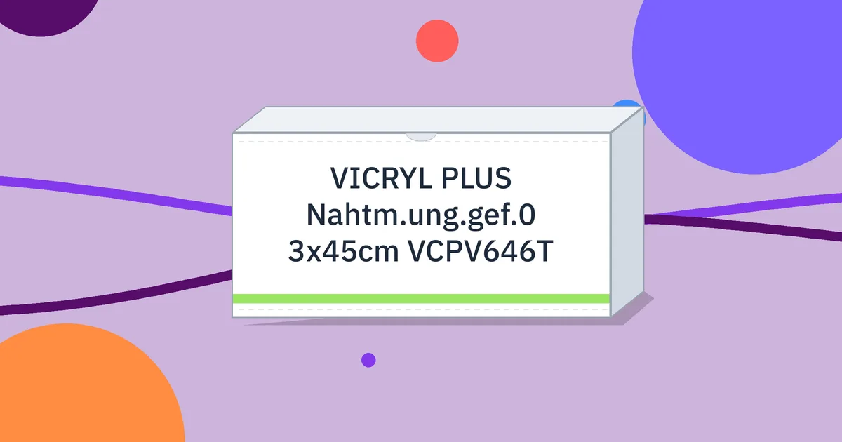 Symbolbild: Packung mit der Aufschrift VICRYL PLUS Nahtm.ung.gef.0 3x45cm VCPV646T (PZN 20390428) – Verfügbarkeit und Bezug in Apotheken in Frankfurt am Main