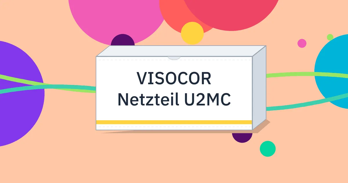Symbolbild: Packung mit der Aufschrift VISOCOR Netzteil U2MC (PZN 16353166) – Verfügbarkeit und Bezug in Apotheken in Frankfurt am Main