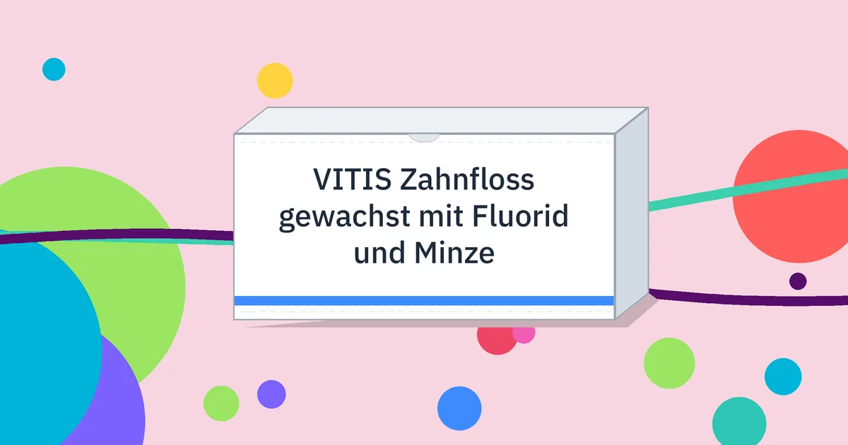 Symbolbild: Packung mit der Aufschrift VITIS Zahnfloss gewachst mit Fluorid und Minze (PZN 10066750) – Verfügbarkeit und Bezug in Apotheken in Frankfurt am Main