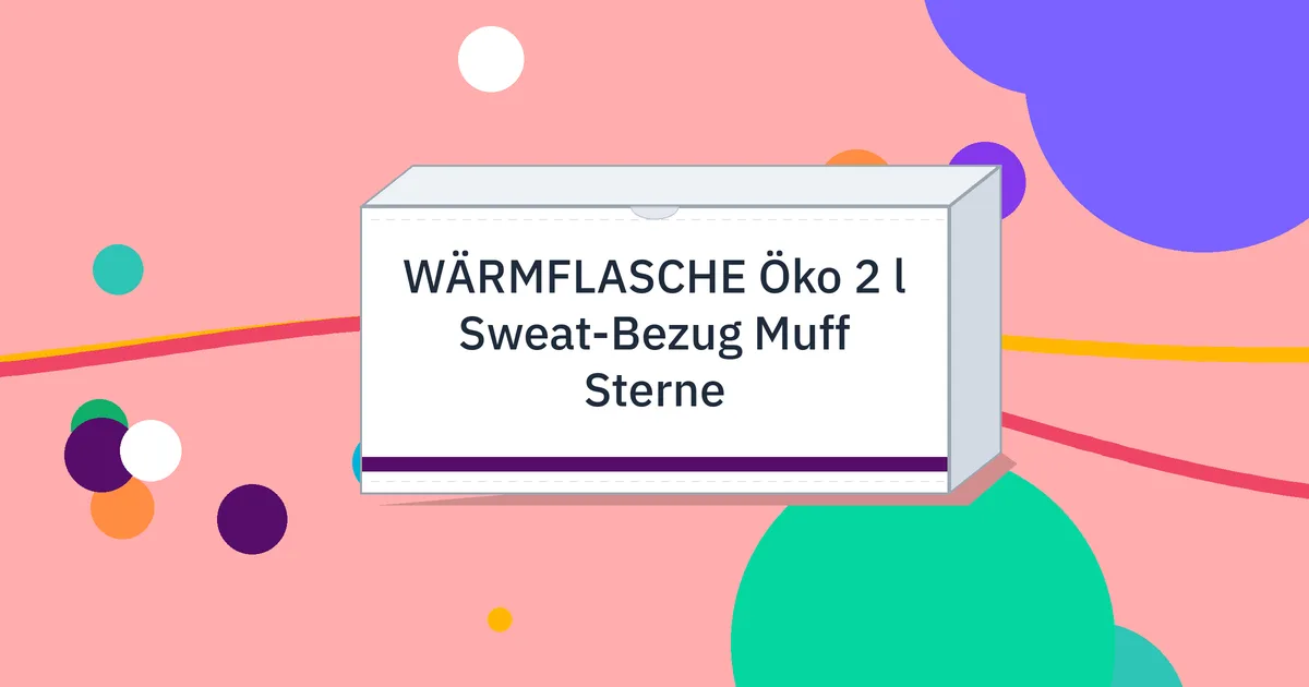 Symbolbild: Packung mit der Aufschrift WÄRMFLASCHE Öko 2 l Sweat-Bezug Muff Sterne (PZN 14404095) – Verfügbarkeit und Bezug in Apotheken in Frankfurt am Main