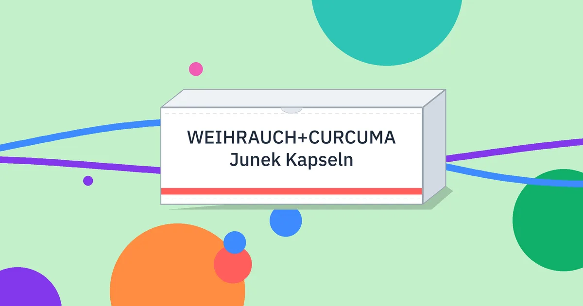 Symbolbild: Packung mit der Aufschrift WEIHRAUCH+CURCUMA Junek Kapseln (PZN 16571963) – Verfügbarkeit und Bezug in Apotheken in Frankfurt am Main