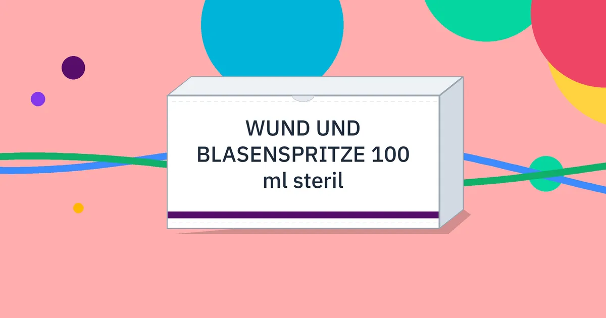 Symbolbild: Packung mit der Aufschrift WUND UND BLASENSPRITZE 100 ml steril (PZN 13863412) – Verfügbarkeit und Bezug in Apotheken in Frankfurt am Main
