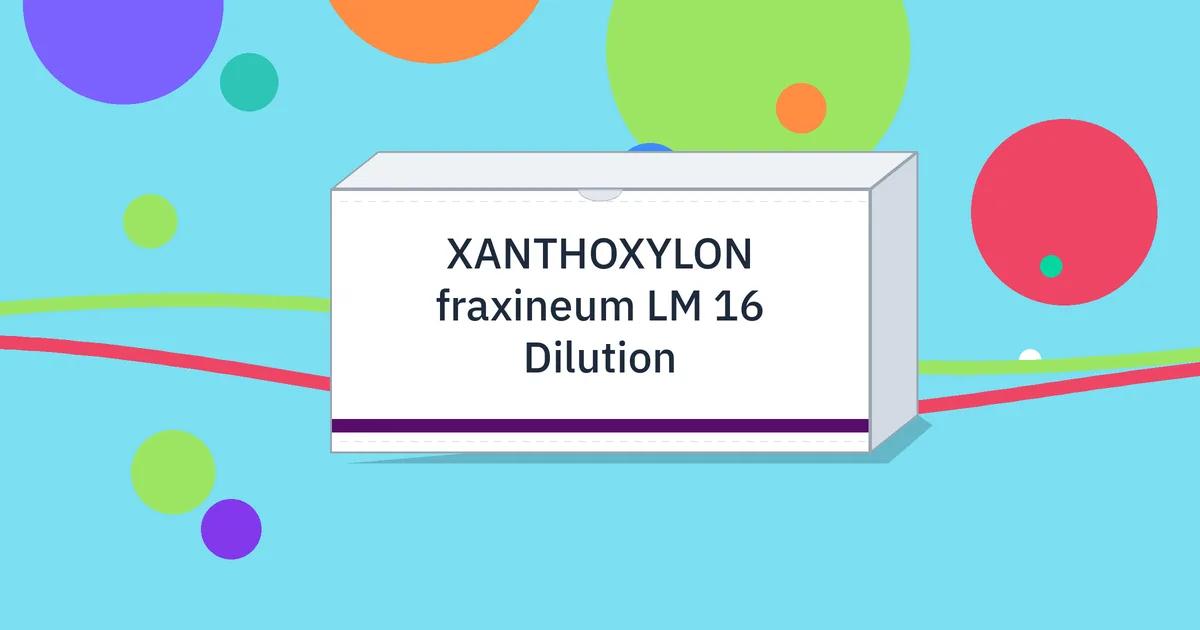 Symbolbild: Packung mit der Aufschrift XANTHOXYLON fraxineum LM 16 Dilution (PZN 13784411) – Verfügbarkeit und Bezug in Apotheken in Frankfurt am Main