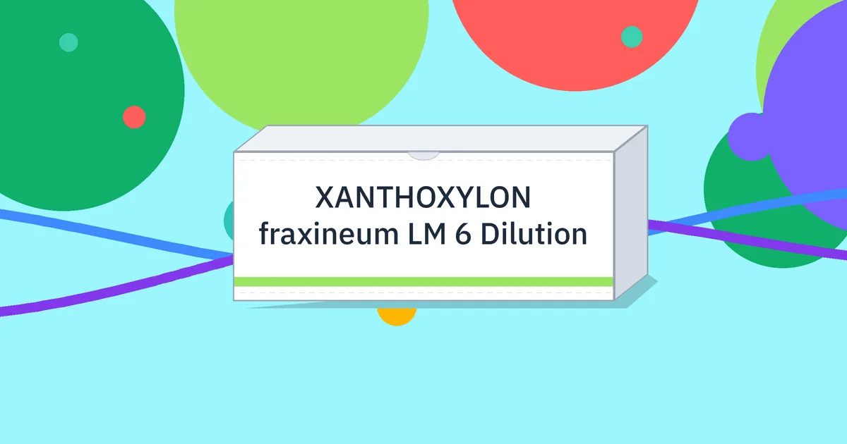 Symbolbild: Packung mit der Aufschrift XANTHOXYLON fraxineum LM 6 Dilution (PZN 13784316) – Verfügbarkeit und Bezug in Apotheken in Frankfurt am Main