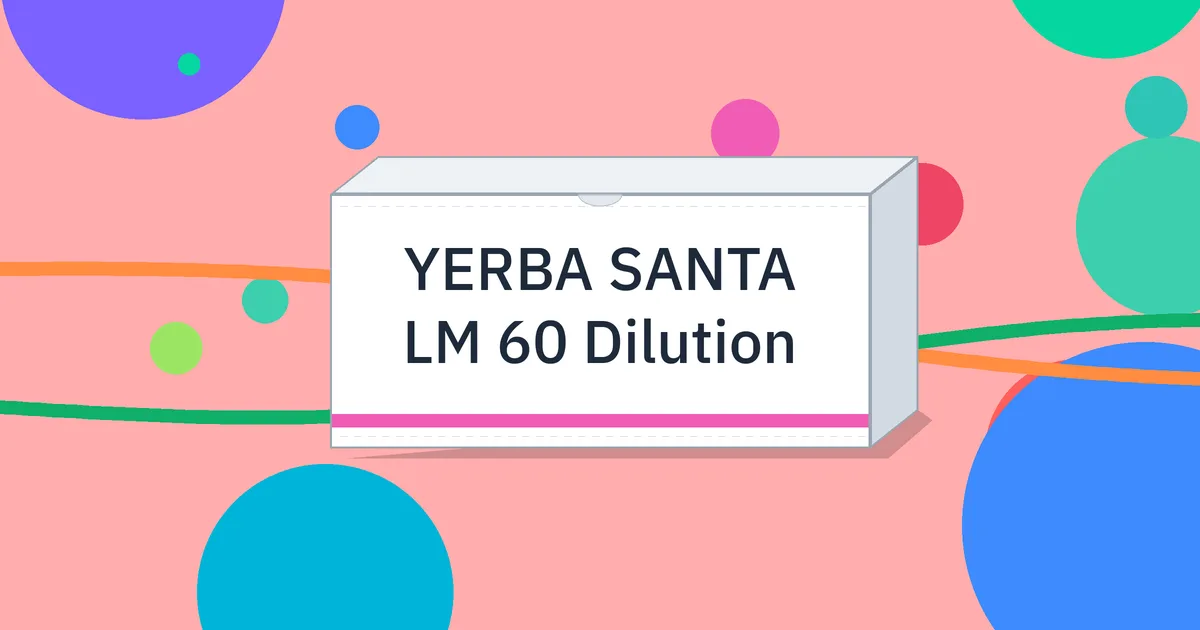 Symbolbild: Packung mit der Aufschrift YERBA SANTA LM 60 Dilution (PZN 13285613) – Verfügbarkeit und Bezug in Apotheken in Frankfurt am Main