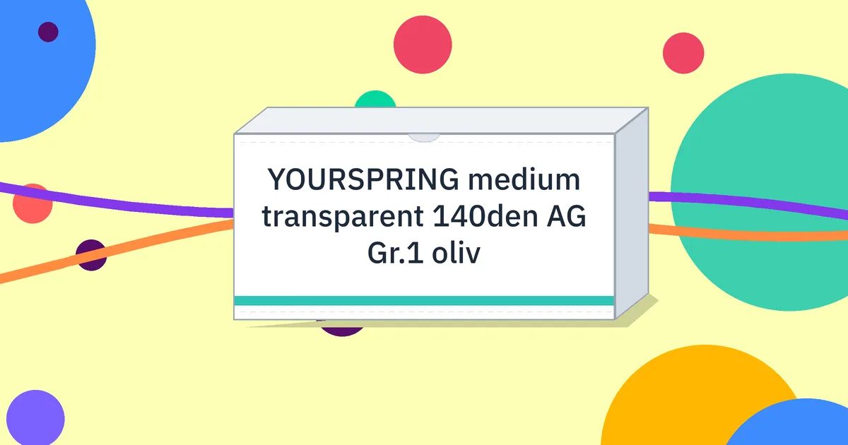 Symbolbild: Packung mit der Aufschrift YOURSPRING medium transparent 140den AG Gr.1 oliv (PZN 18057199) – Verfügbarkeit und Bezug in Apotheken in Frankfurt am Main