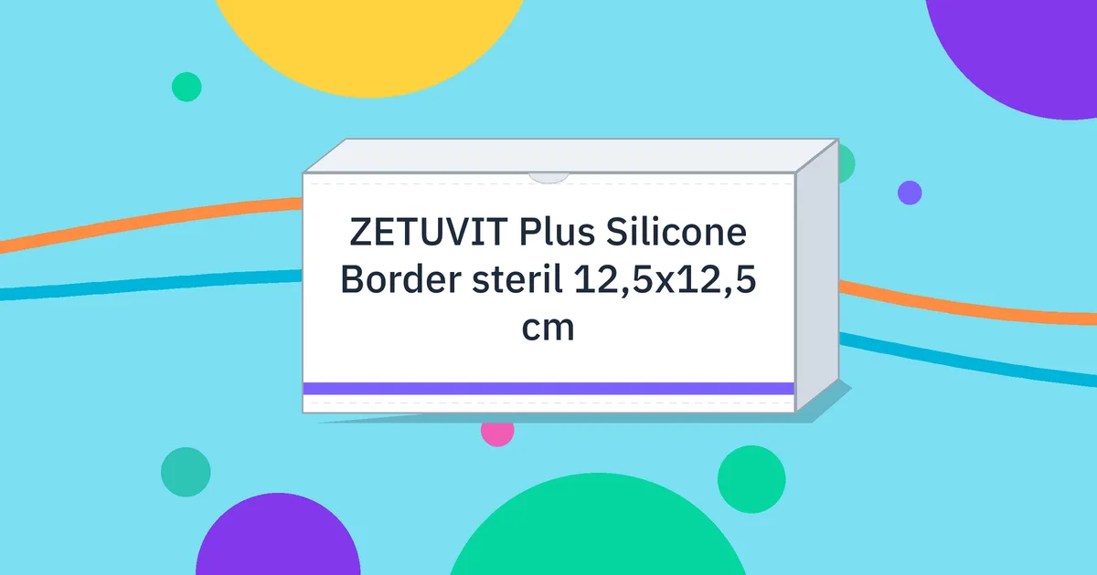 Symbolbild: Packung mit der Aufschrift ZETUVIT Plus Silicone Border steril 12,5x12,5 cm (PZN 17278679) – Verfügbarkeit und Bezug in Apotheken in Frankfurt am Main