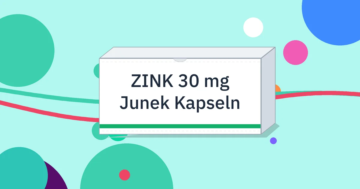 Symbolbild: Packung mit der Aufschrift ZINK 30 mg Junek Kapseln (PZN 12635761) – Verfügbarkeit und Bezug in Apotheken in Frankfurt am Main