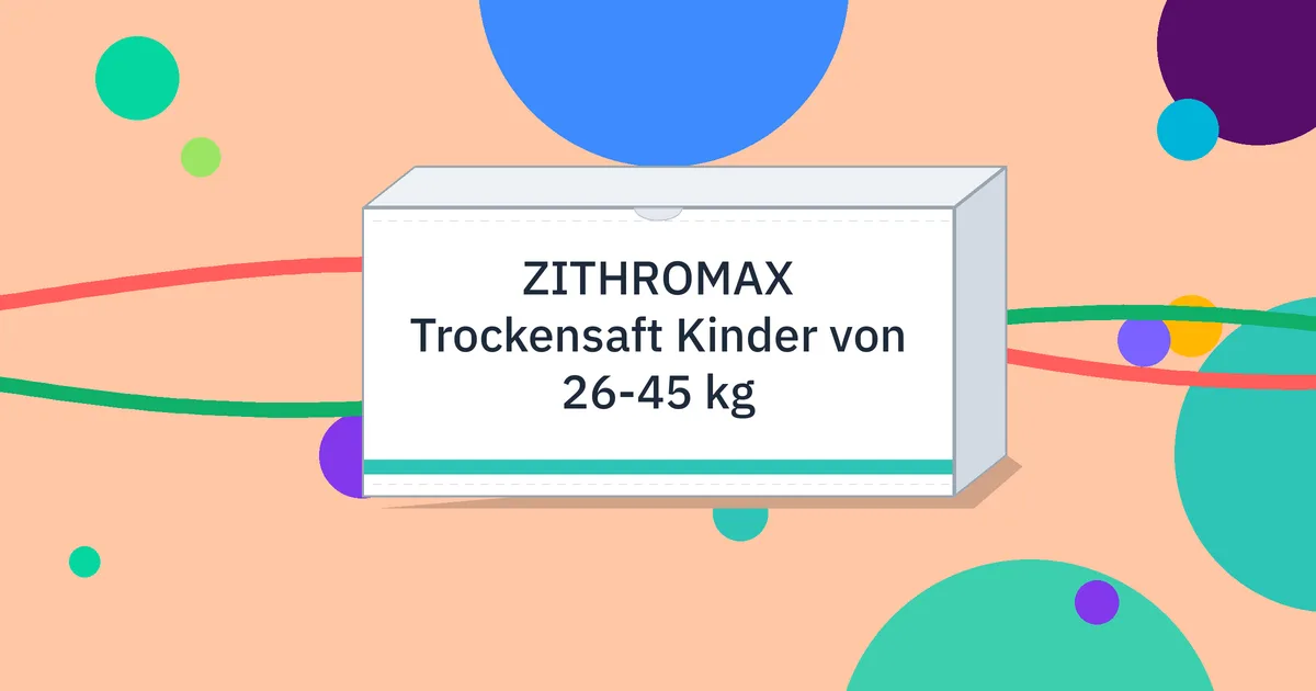 Symbolbild: Packung mit der Aufschrift ZITHROMAX Trockensaft Kinder von 26-45 kg (PZN 04678503) – Verfügbarkeit und Bezug in Apotheken in Frankfurt am Main