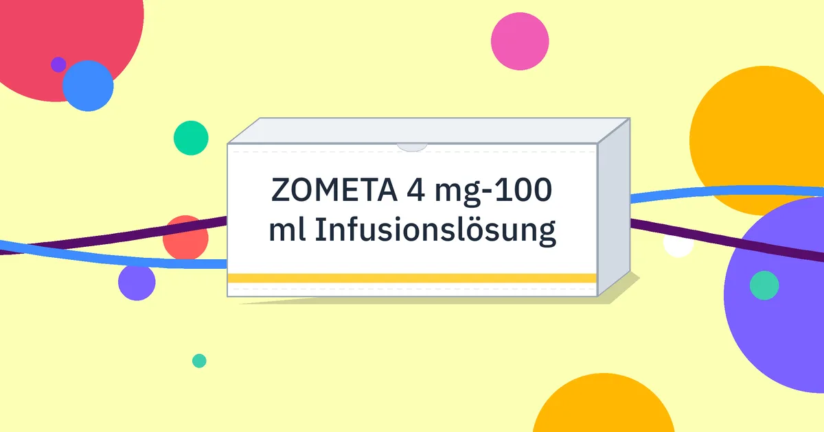 Symbolbild: Packung mit der Aufschrift ZOMETA 4 mg-100 ml Infusionslösung (PZN 16732923) – Verfügbarkeit und Bezug in Apotheken in Frankfurt am Main