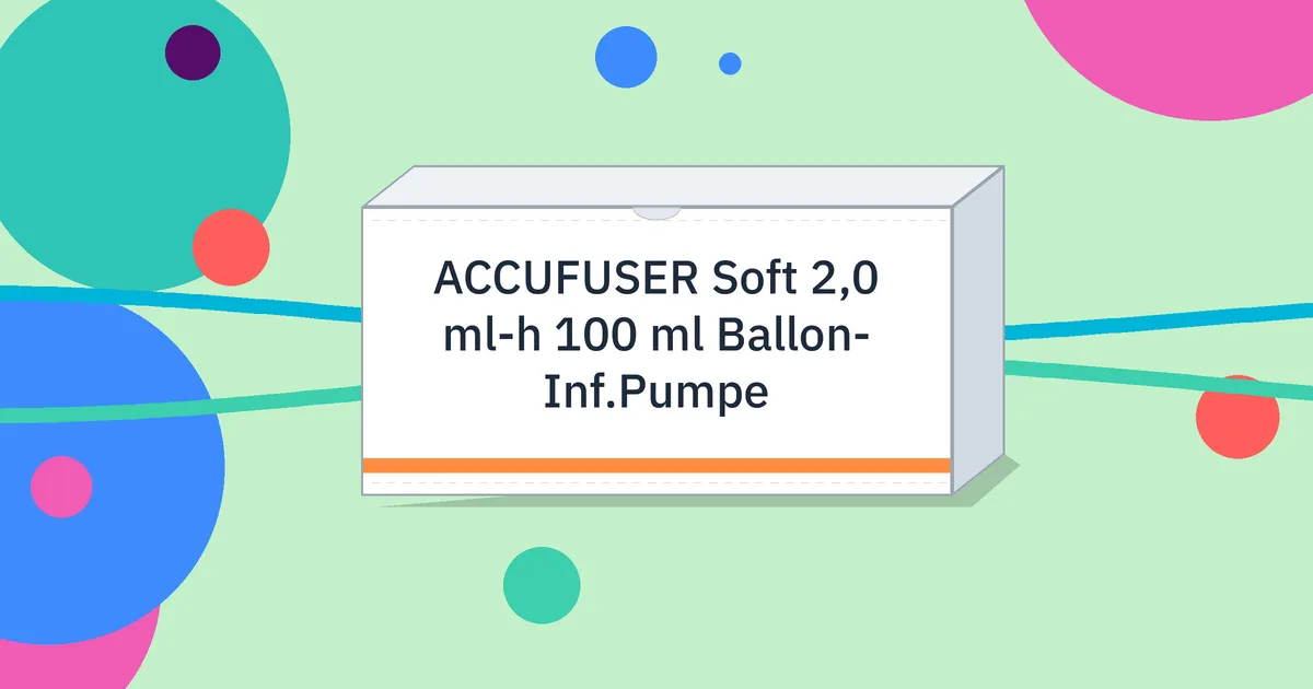 Symbolbild: Packung mit der Aufschrift ACCUFUSER Soft 2,0 ml-h 100 ml Ballon-Inf.Pumpe (PZN 19901059) – Verfügbarkeit und Bezug in Apotheken in Frankfurt am Main
