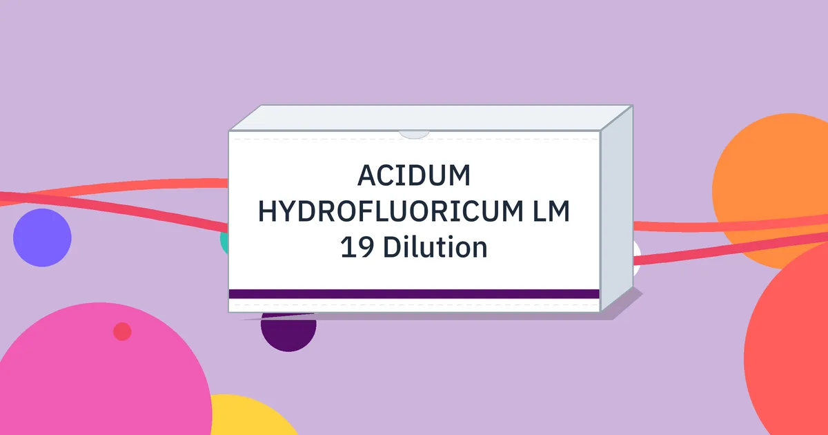 Symbolbild: Packung mit der Aufschrift ACIDUM HYDROFLUORICUM LM 19 Dilution (PZN 13500454) – Verfügbarkeit und Bezug in Apotheken in Frankfurt am Main
