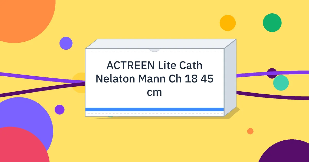 Symbolbild: Packung mit der Aufschrift ACTREEN Lite Cath Nelaton Mann Ch 18 45 cm (PZN 01678767) – Verfügbarkeit und Bezug in Apotheken in Frankfurt am Main