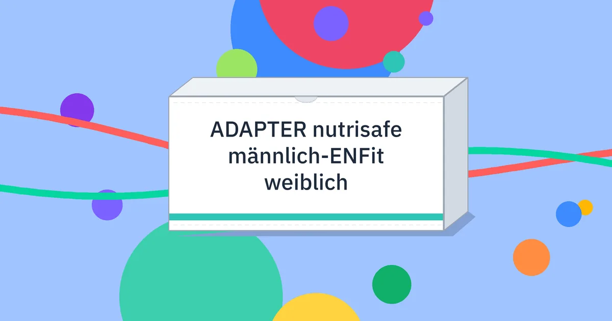Symbolbild: Packung mit der Aufschrift ADAPTER nutrisafe männlich-ENFit weiblich (PZN 13866468) – Verfügbarkeit und Bezug in Apotheken in Frankfurt am Main