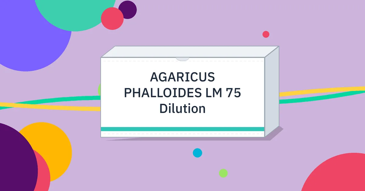 Symbolbild: Packung mit der Aufschrift AGARICUS PHALLOIDES LM 75 Dilution (PZN 13304730) – Verfügbarkeit und Bezug in Apotheken in Frankfurt am Main