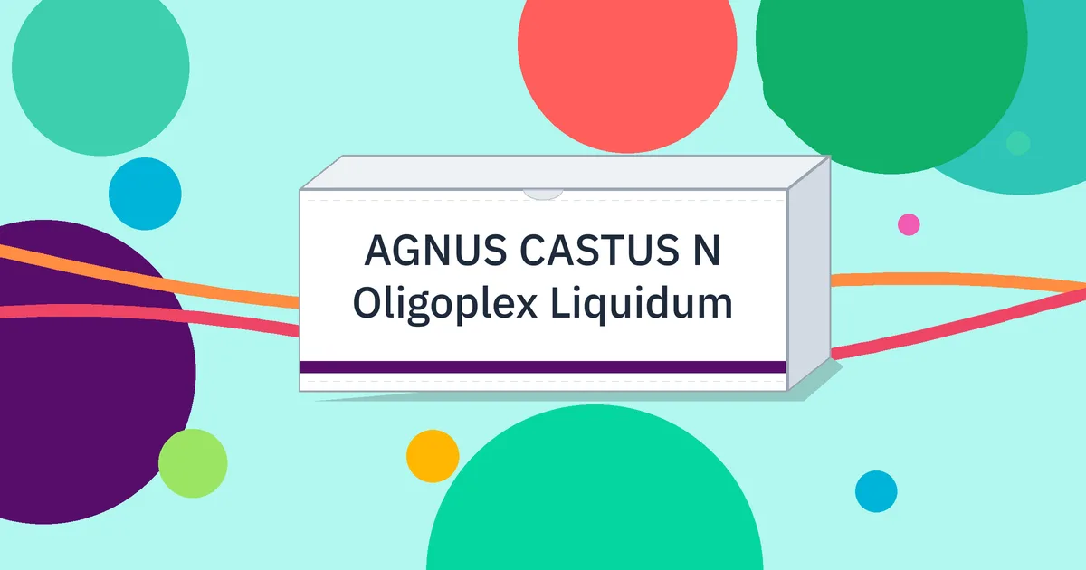 Symbolbild: Packung mit der Aufschrift AGNUS CASTUS N Oligoplex Liquidum (PZN 04323579) – Verfügbarkeit und Bezug in Apotheken in Frankfurt am Main
