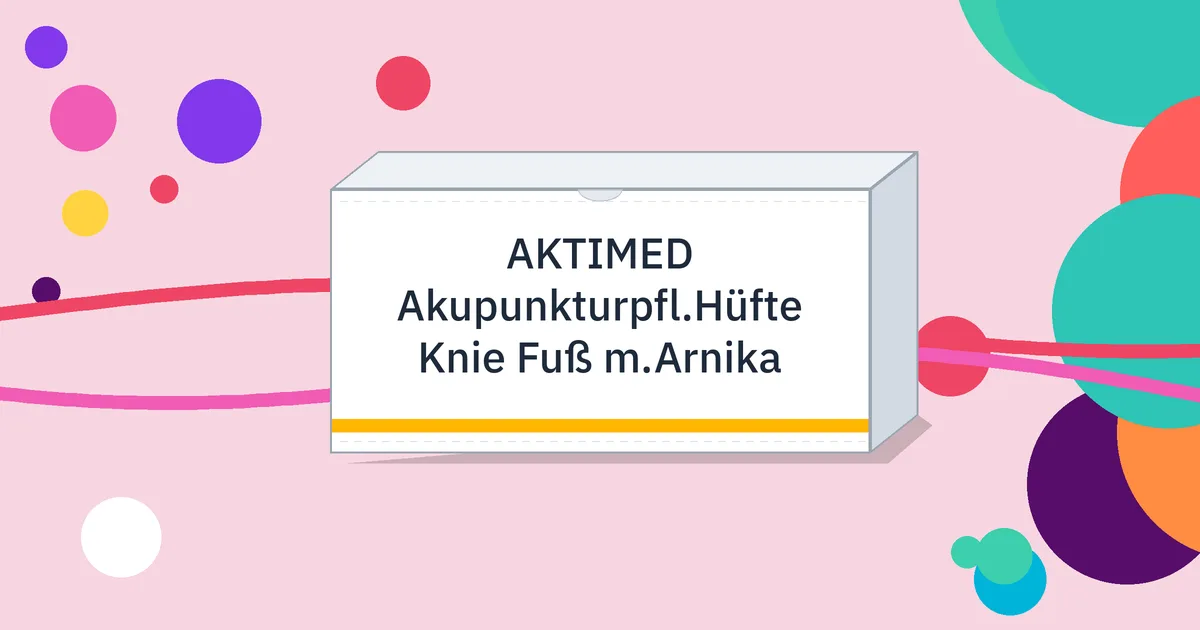 Symbolbild: Packung mit der Aufschrift AKTIMED Akupunkturpfl.Hüfte Knie Fuß m.Arnika (PZN 19903041) – Verfügbarkeit und Bezug in Apotheken in Frankfurt am Main