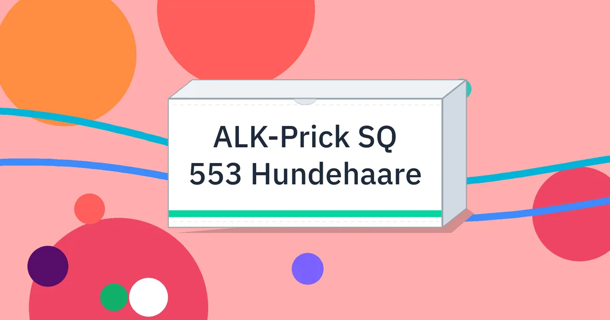 Symbolbild: Packung mit der Aufschrift ALK-Prick SQ 553 Hundehaare (PZN 02530765) – Verfügbarkeit und Bezug in Apotheken in Frankfurt am Main