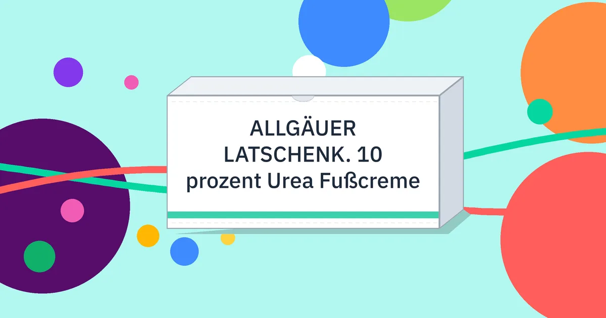 Symbolbild: Packung mit der Aufschrift ALLGÄUER LATSCHENK. 10 prozent Urea Fußcreme (PZN 06064828) – Verfügbarkeit und Bezug in Apotheken in Frankfurt am Main
