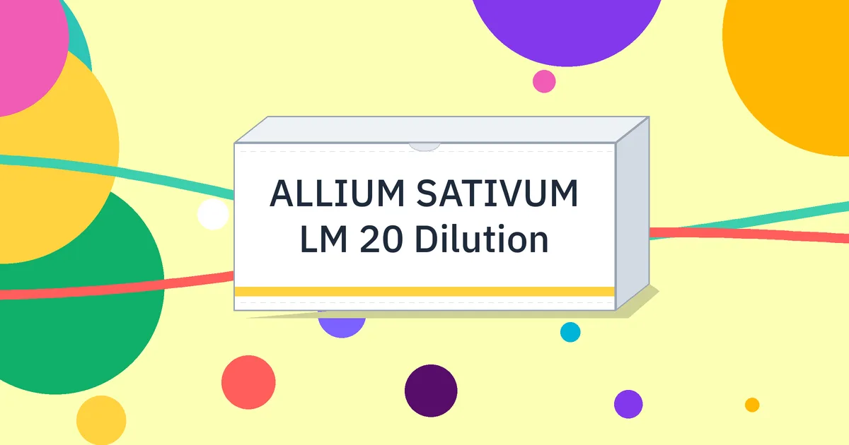 Symbolbild: Packung mit der Aufschrift ALLIUM SATIVUM LM 20 Dilution (PZN 13311658) – Verfügbarkeit und Bezug in Apotheken in Frankfurt am Main