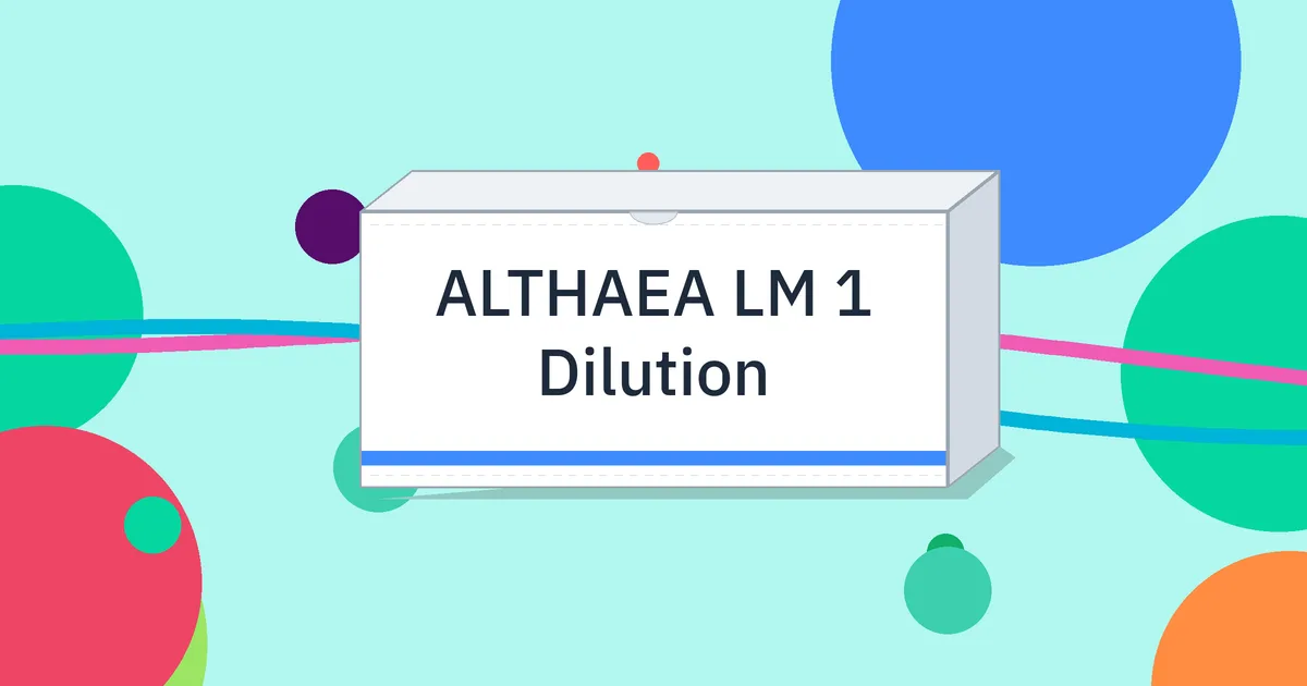 Symbolbild: Packung mit der Aufschrift ALTHAEA LM 1 Dilution (PZN 13315159) – Verfügbarkeit und Bezug in Apotheken in Frankfurt am Main