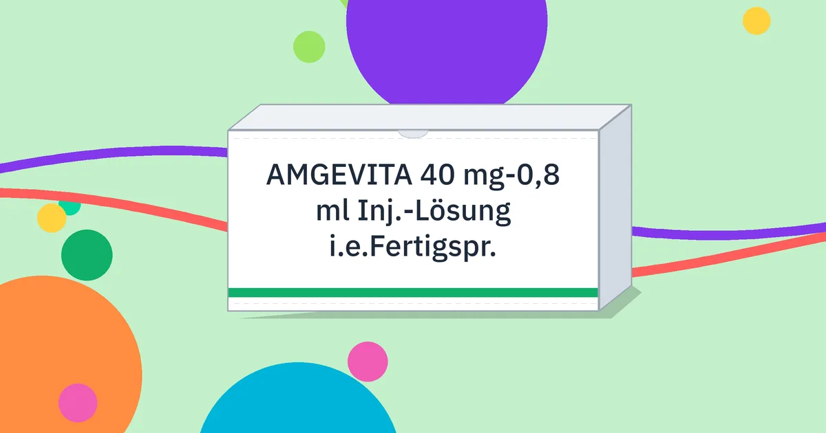 Symbolbild: Packung mit der Aufschrift AMGEVITA 40 mg-0,8 ml Inj.-Lösung i.e.Fertigspr. (PZN 15895876) – Verfügbarkeit und Bezug in Apotheken in Frankfurt am Main