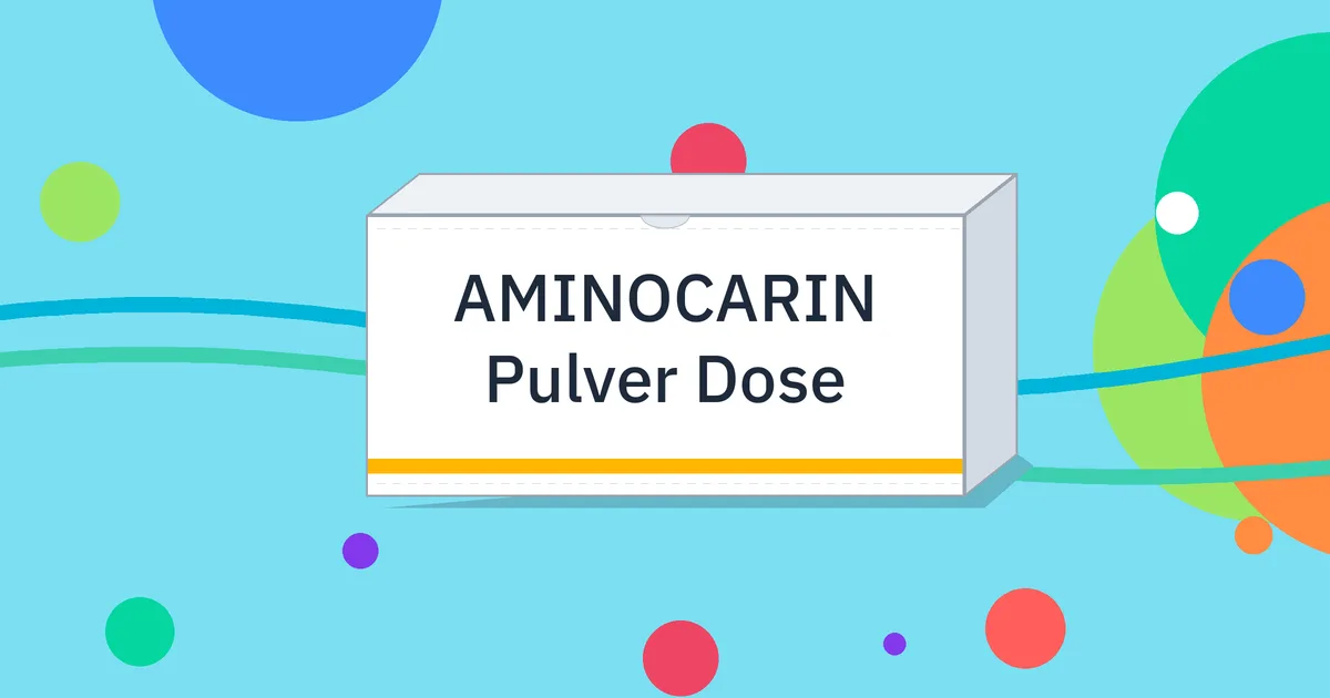 Symbolbild: Packung mit der Aufschrift AMINOCARIN Pulver Dose (PZN 04764361) – Verfügbarkeit und Bezug in Apotheken in Frankfurt am Main