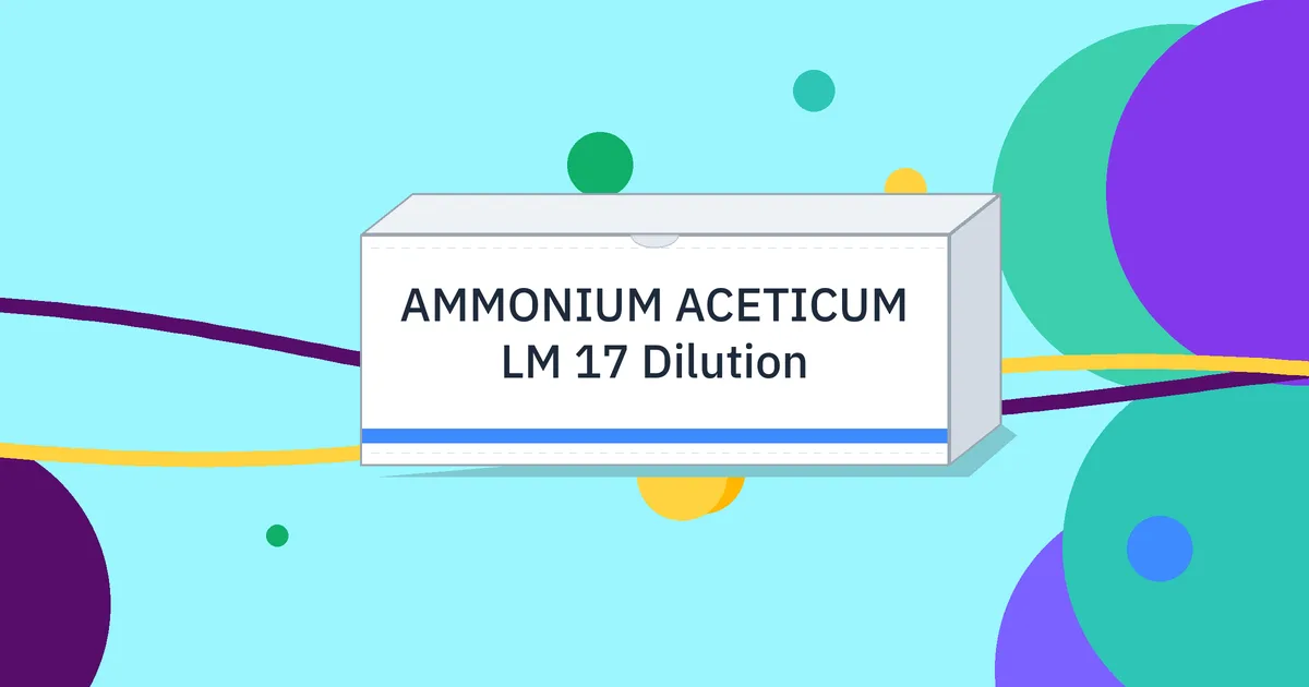 Symbolbild: Packung mit der Aufschrift AMMONIUM ACETICUM LM 17 Dilution (PZN 13319507) – Verfügbarkeit und Bezug in Apotheken in Frankfurt am Main
