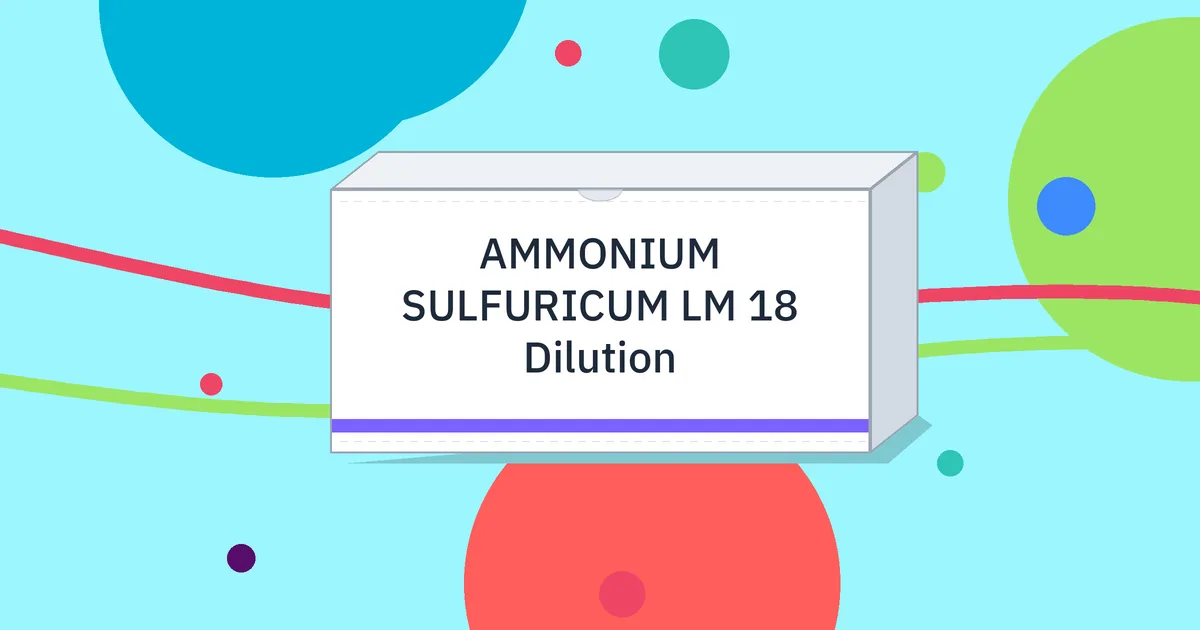 Symbolbild: Packung mit der Aufschrift AMMONIUM SULFURICUM LM 18 Dilution (PZN 13323265) – Verfügbarkeit und Bezug in Apotheken in Frankfurt am Main